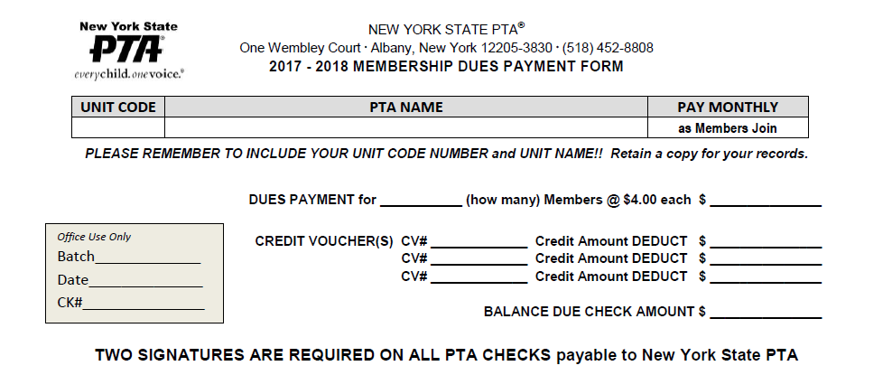 Dues Payment Image - New York State Parent Teacher Association
