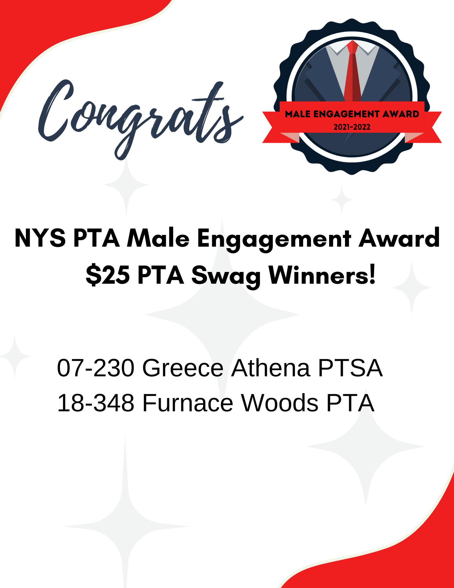Congrats Male Engagement Swag Winners - New York State Parent Teacher ...