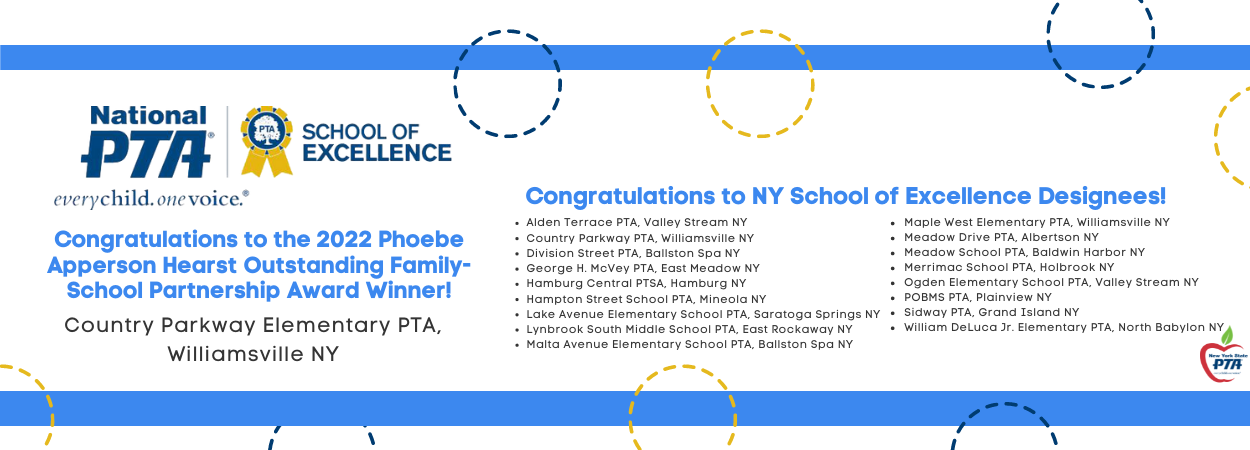 Alden Terrace PTA, Valley Stream NY Country Parkway PTA, Williamsville ...