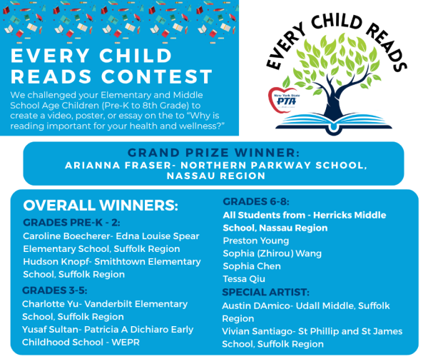 NYS PTA Announces Winners of Every Child Reads Student Award - New York ...